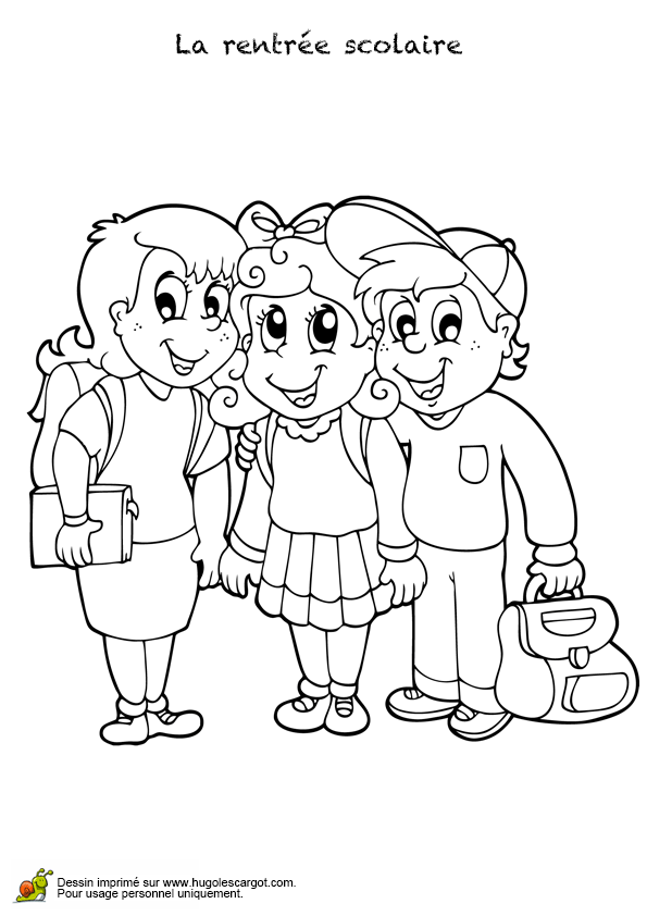 Coloriage la Rentrée Scolaire Meilleurs amis