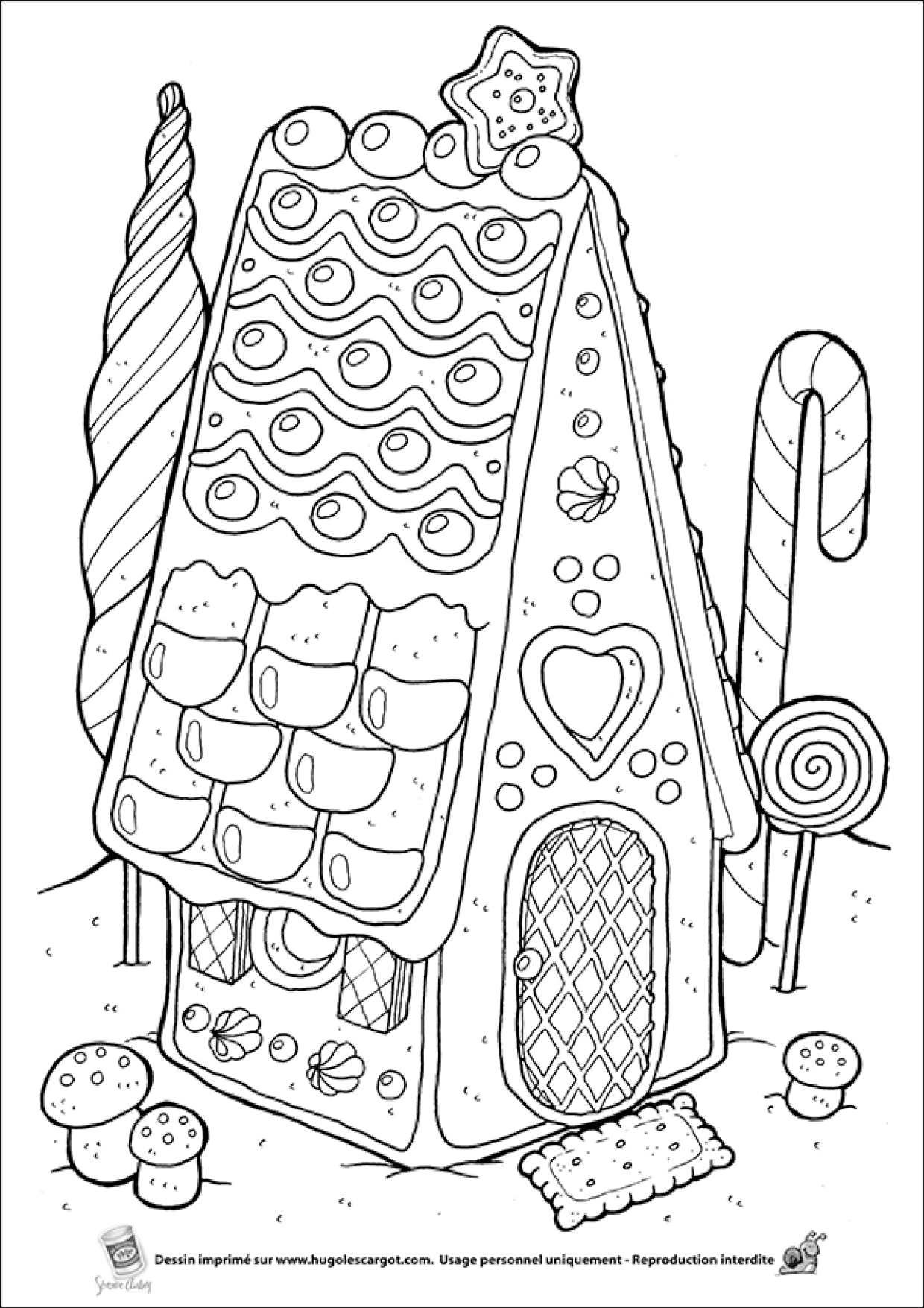 Pages à Colorier De Maison En Pain D'épices Pour Enfants