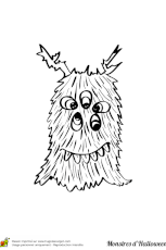 Coloriage monstres halloween 5 yeux