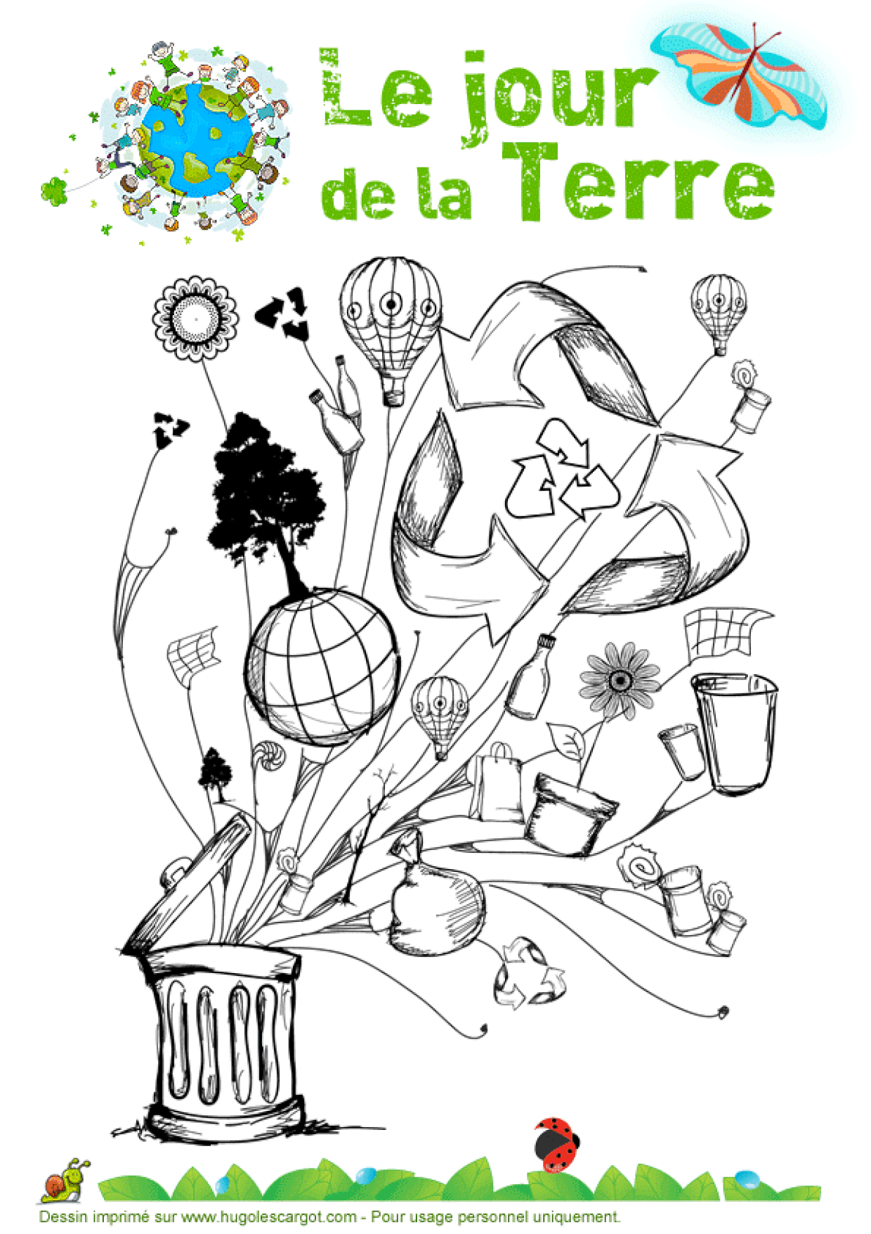Page à Colorier Du Jour De La Terre Coloriage Jour De La Terre à