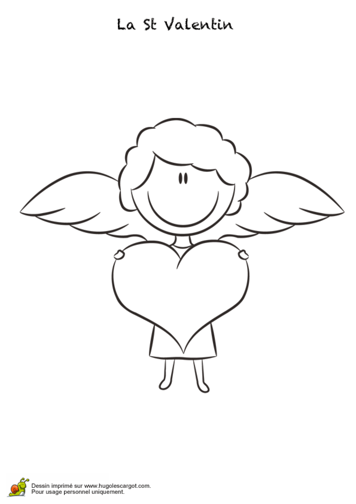 Pages à Colorier De Cupidon Pour La Saint Valentin